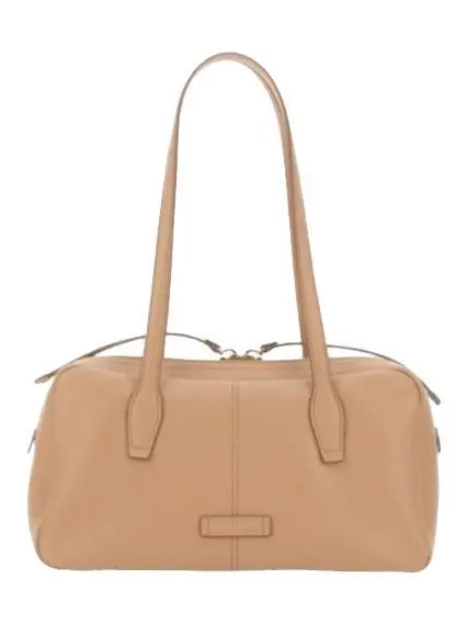 GIANNI CHIARINI Aryna Logo-patch Pebbled-leather Shoulder Bag - Nude