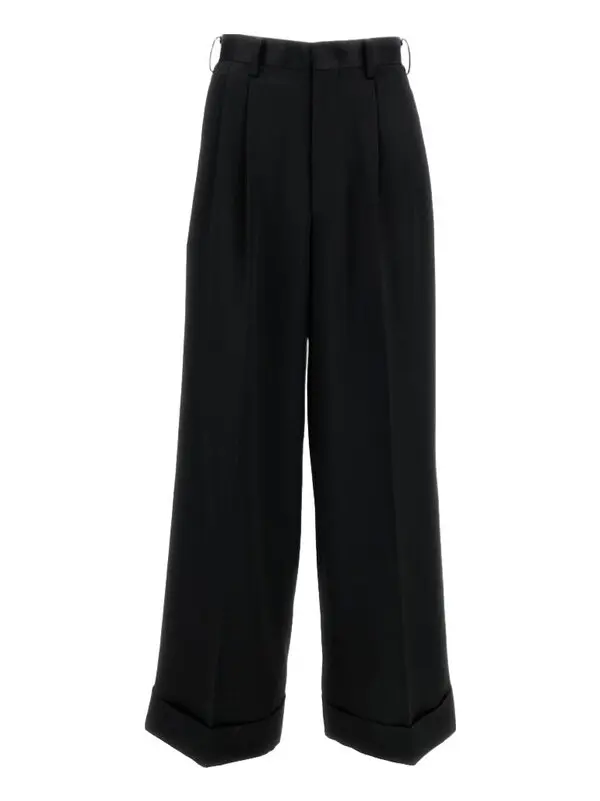 Junya Watanabe Pleated Wide-leg Trousers - Black