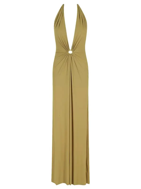 AMAZUIN Halterneck Sleeveless Gown - Green