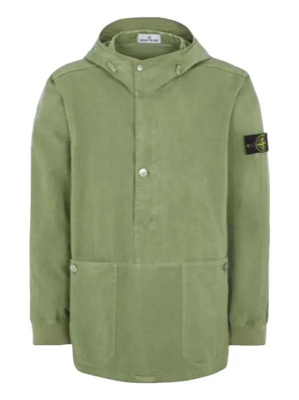 Stone Island Compass Patch Hooded Jacket - Sage