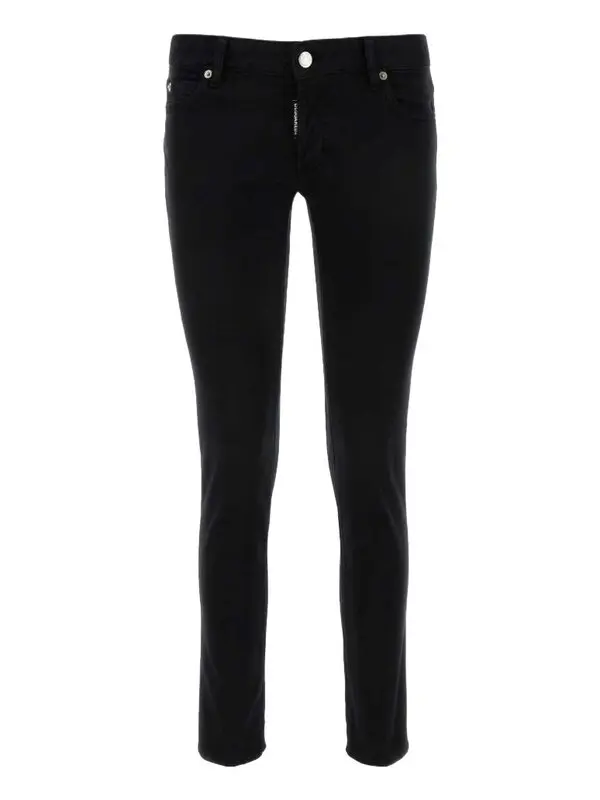 Dsquared2 Logo Patch Straight Leg Jennifer Jeans - Black