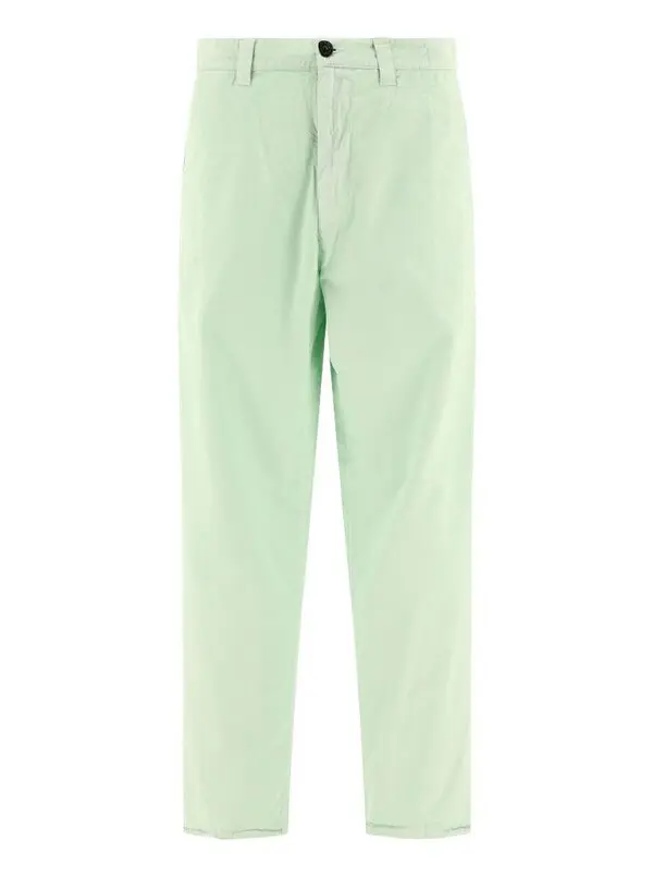 Stone Island Straight-leg Cotton Trousers - Light Green