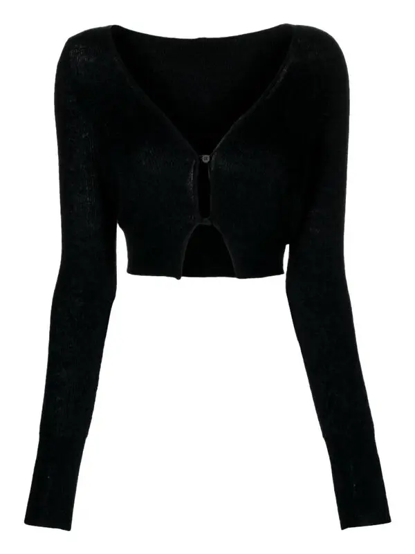 Jacquemus Le Alzou Cropped Cardigan - Black