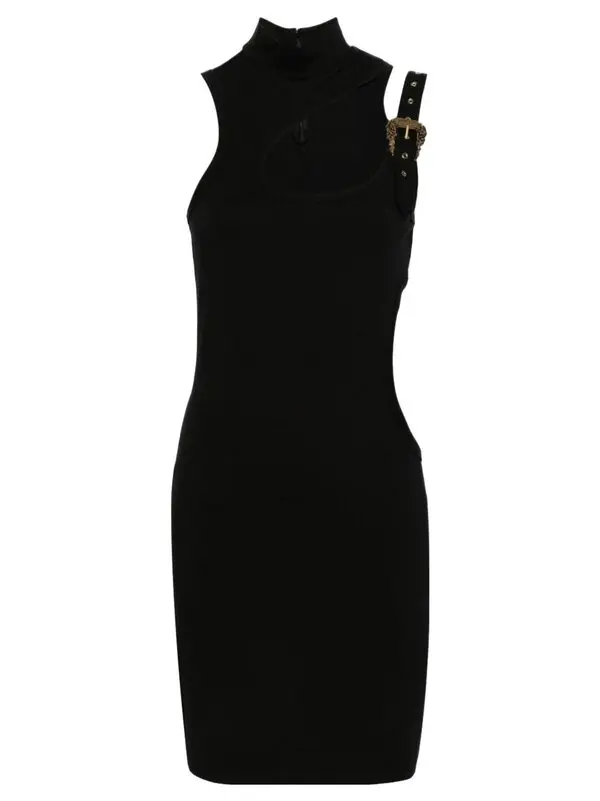 Versace Cut-out Buckle Detail Mini Dress - Black