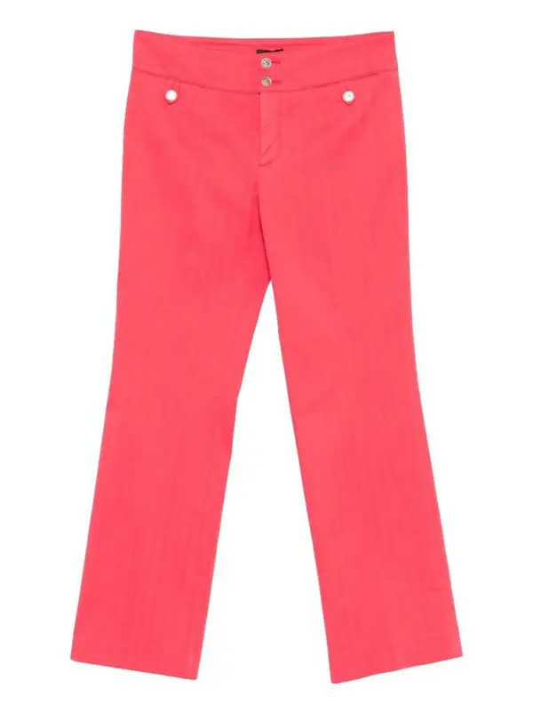 Etro Straight Leg Trousers With Button Embellishment - Coral Pink