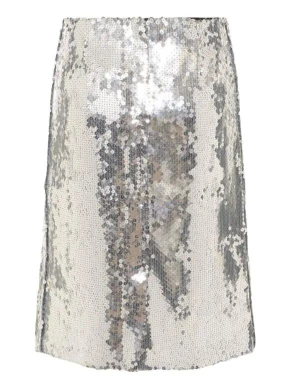 16Arlington Sequined Midi Skirt - White