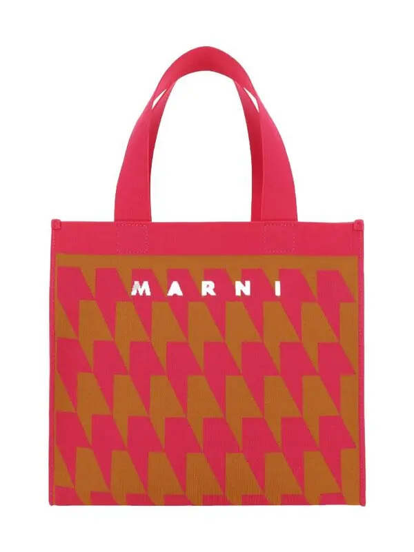 Marni Geometric Pattern Tote Bag - Red