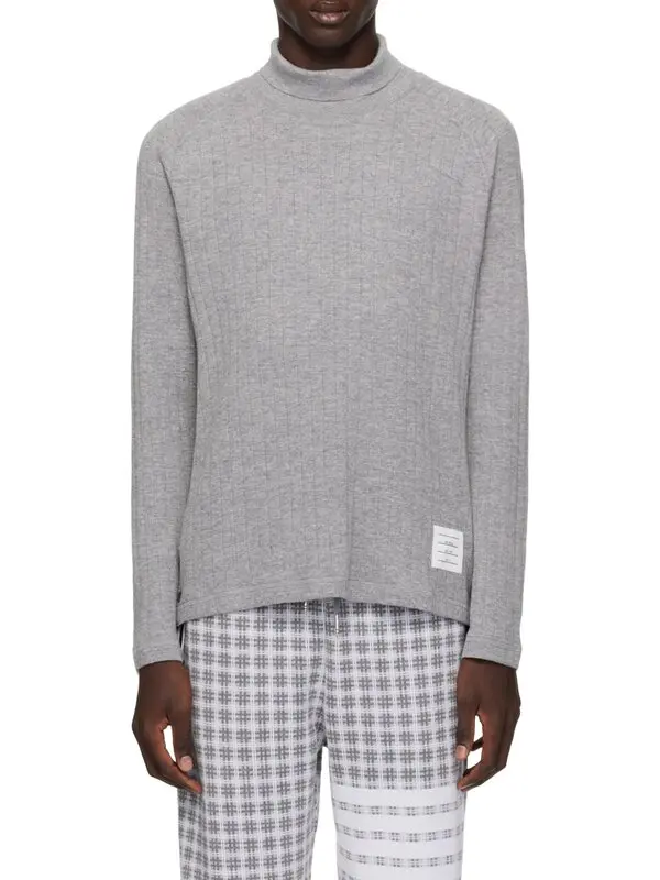 Thom Browne High-neck Long-sleeve Sweater - Light Gray