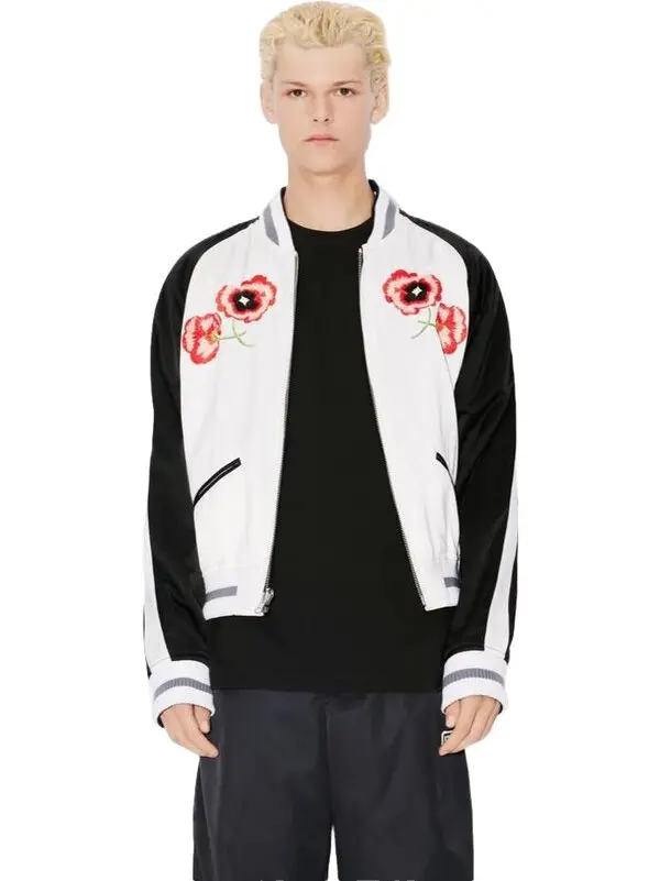Kenzo Reversible Embroidered Bomber Jacket - Black