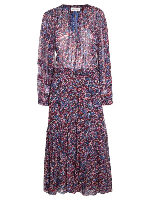 Isabel Marant Étoile Floral Print Long Sleeve Maxi Dress - Multicolor