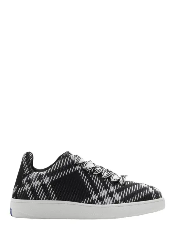 Burberry Checked Lace-up Sneakers - Black