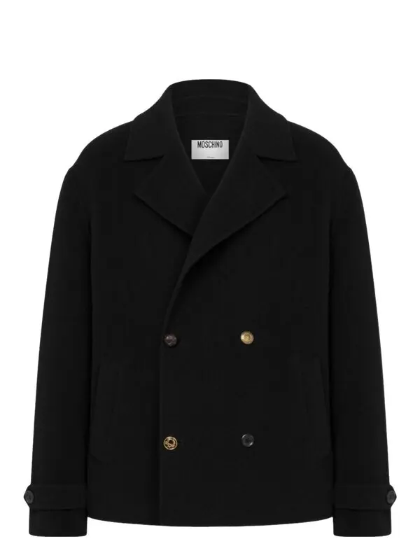 Moschino Double-breasted Coat - Black