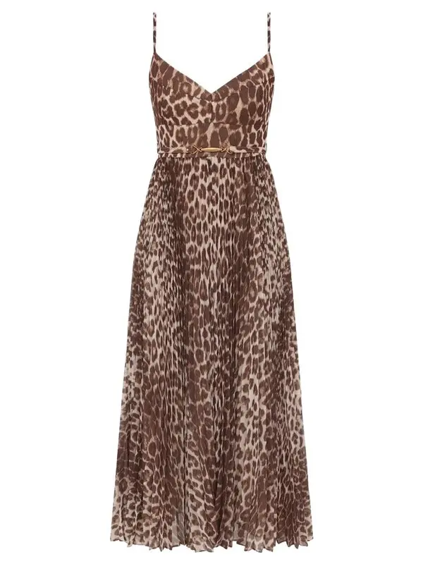 Zimmermann Sunray Pleated Dress - Leopard