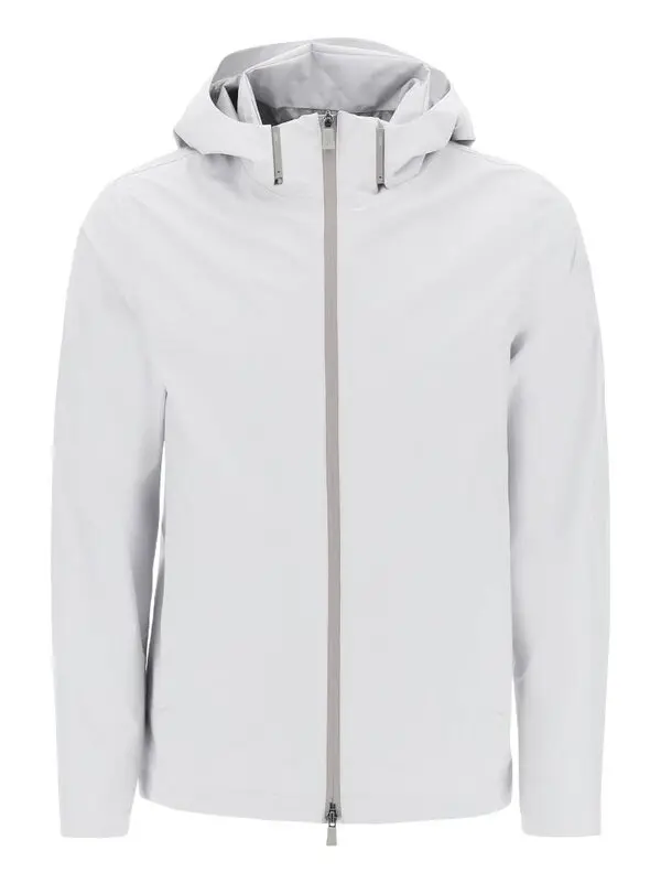 Herno Zip-up Hooded Windbreaker Jacket - White