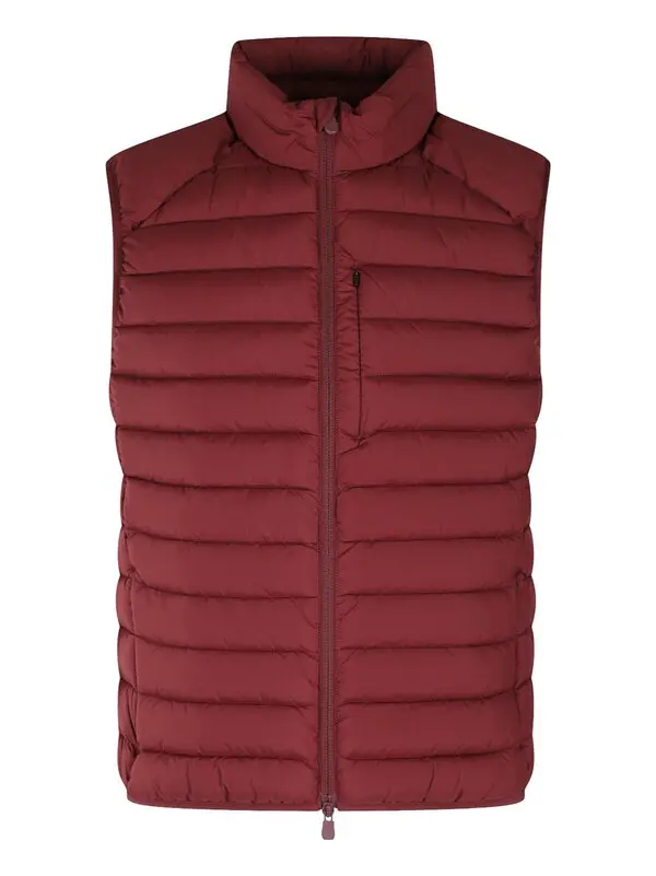 SAVE THE DUCK Quilted Zip-up Vest - Red