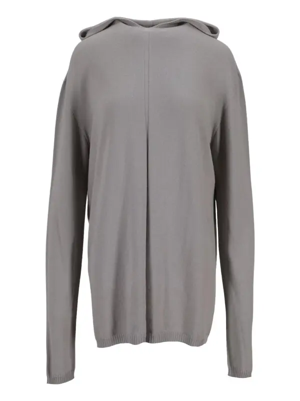 Rick Owens Oversized Hoodie With Signature Knit - Gray