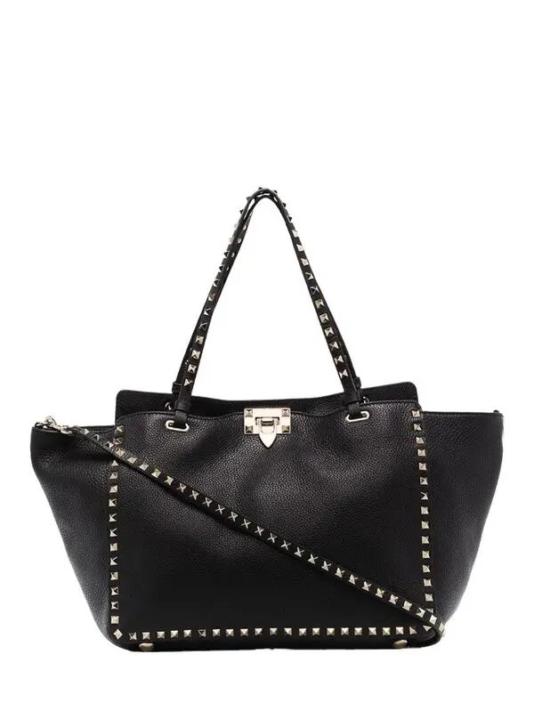 Valentino Garavani Rockstud Medium Top Handle Bag - Black