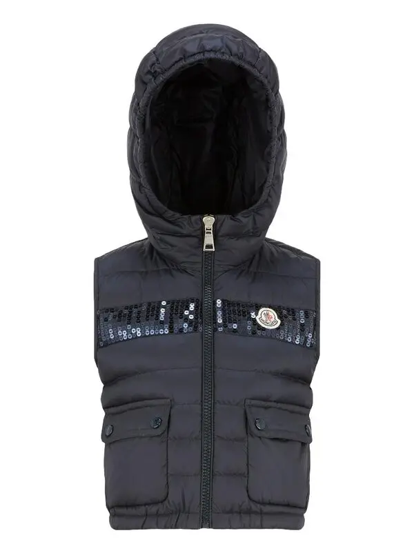 Moncler Padded Gilet With Sequin Detail - Midnight Blue