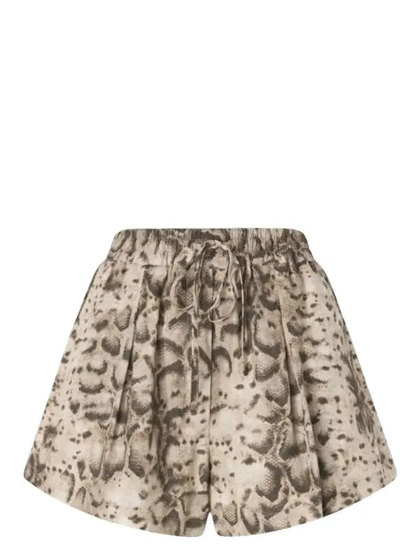 Pinko Drawstring Printed Shorts - Light Brown