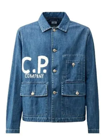 C.P. COMPANY Long-sleeved Denim Jacket With Classic Collar - Blue