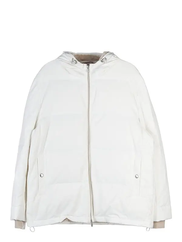 Brunello Cucinelli Hooded Cotton Jacket - White