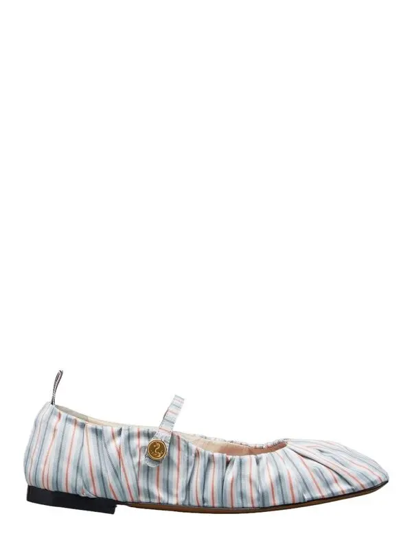 Thom Browne Striped Cotton Ballerina Flats - Multicolor