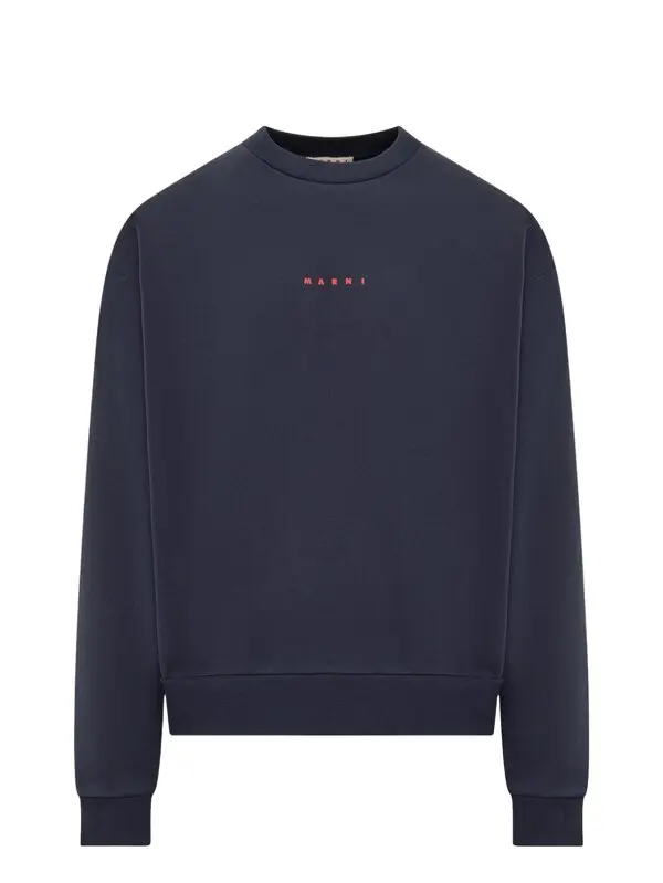 Marni Logo Printed Crewneck Sweatshirt - Black