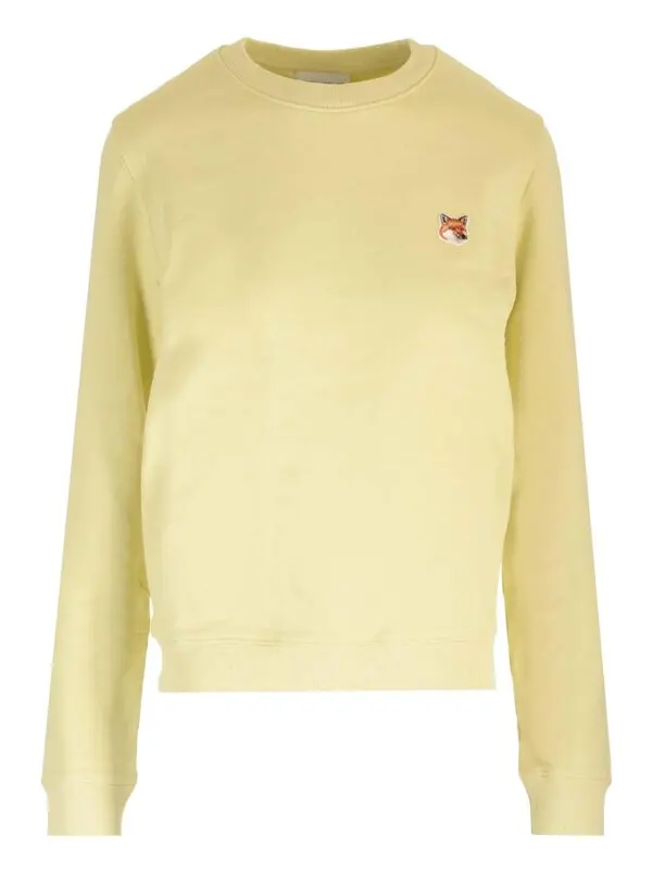Maison Kitsuné Fox Head Patch Crewneck Sweatshirt - Nude