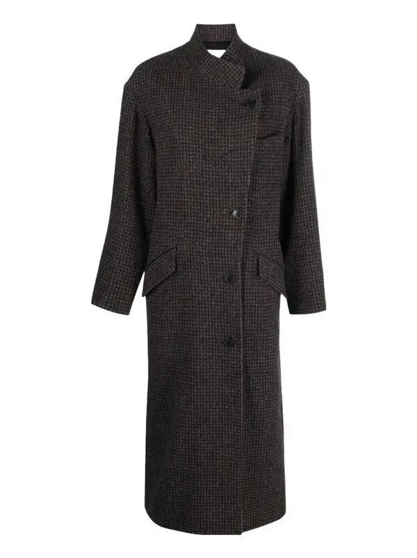 Isabel Marant Étoile Sabine Houndstooth Double-breasted Coat - Black