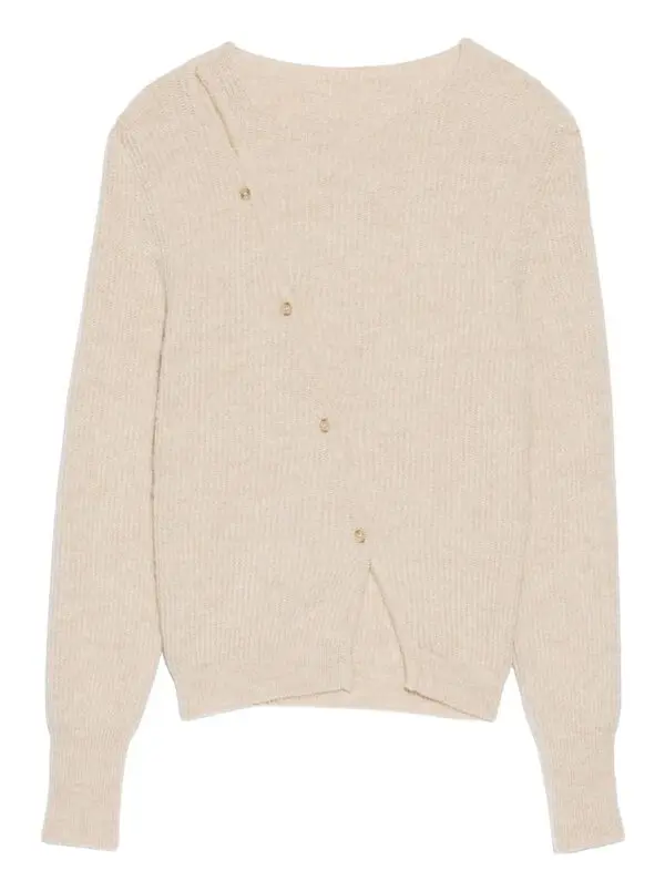 Jacquemus La Pau Cut-out Long-sleeved Cardigan - Nude