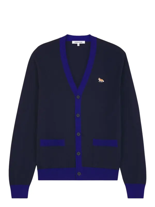 Maison Kitsuné Baby Fox-patch V-neck Cardigan - Black