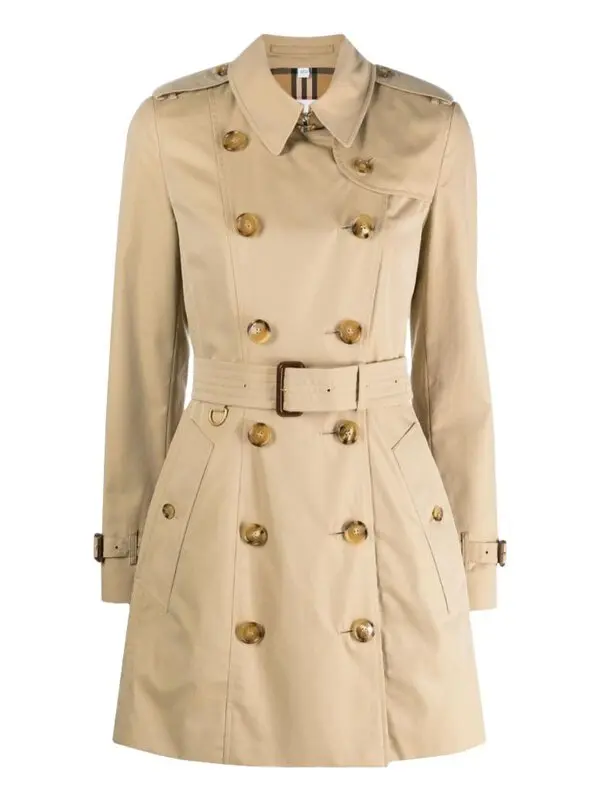 Burberry Short Kensington Trench Coat - Nude