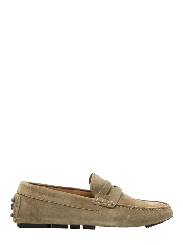 Emporio Armani Suede Penny Loafers - Brown