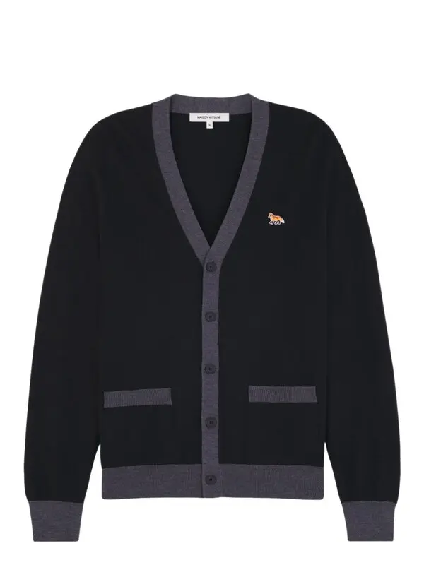 Maison Kitsuné Baby Fox Patch Cardigan - Black