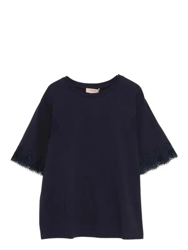 TWINSET Lace-trim T-shirt - Black
