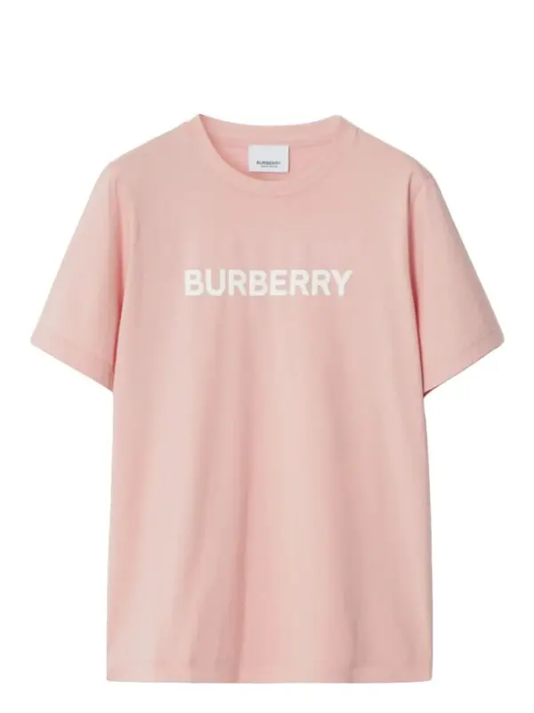 Burberry Logo Print Cotton T-shirt - Pink