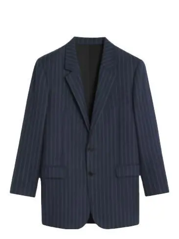 Celine Striped Wool Blazer - Black