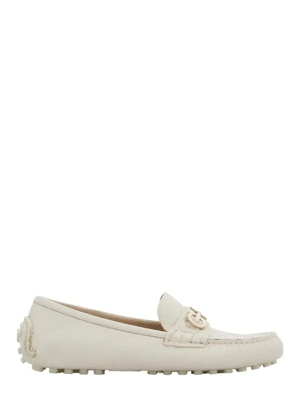 FERRAGAMO Gancini Detail Loafers - White