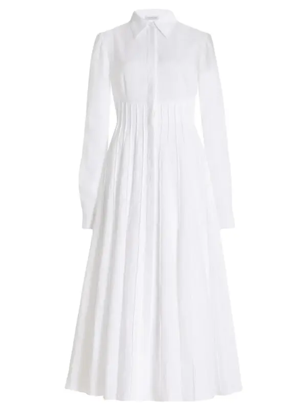 Gabriela Hearst Dewi Midi Shirt Dress - White
