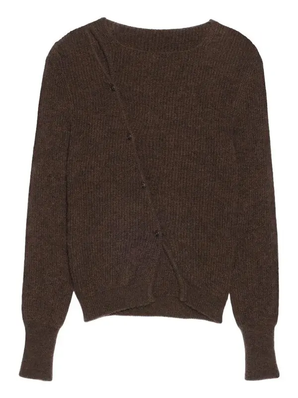 Jacquemus La Pau Cut-out Long-sleeved Cardigan - Black