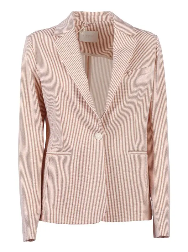 CIRCOLO 1901 Slim-fit Striped Blazer - Pink