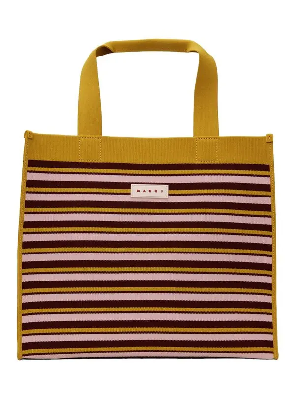 Marni Medium Striped Handbag - Brown