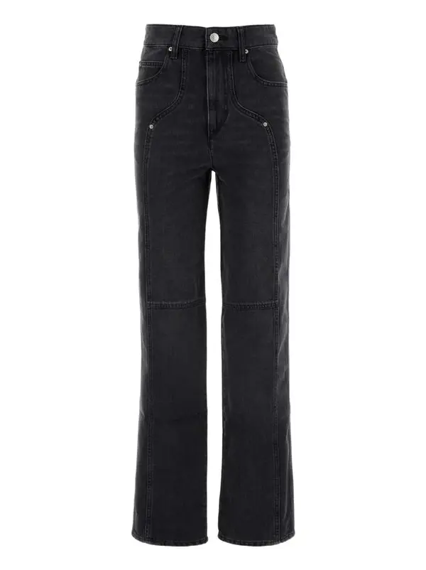 Isabel Marant Étoile Logo Patch Straight-leg Jeans - Black