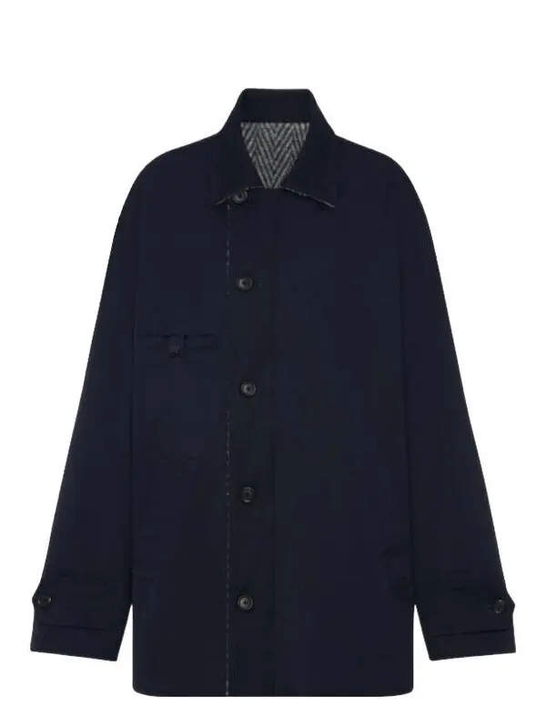 MAISON MARGIELA Reversible Caban Jacket - Navy Blue And Gray