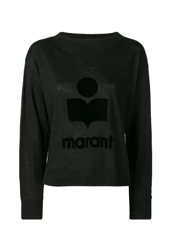 Isabel Marant Étoile Toile" Logo Printed Long-sleeved Sweatshirt - Black