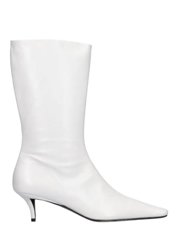 JIL SANDER Zippered Mid Calf Boots - White