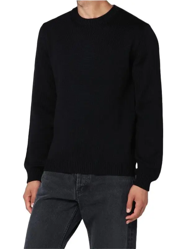 ROBERTO COLLINA Long-sleeved Crewneck Jumper - Black