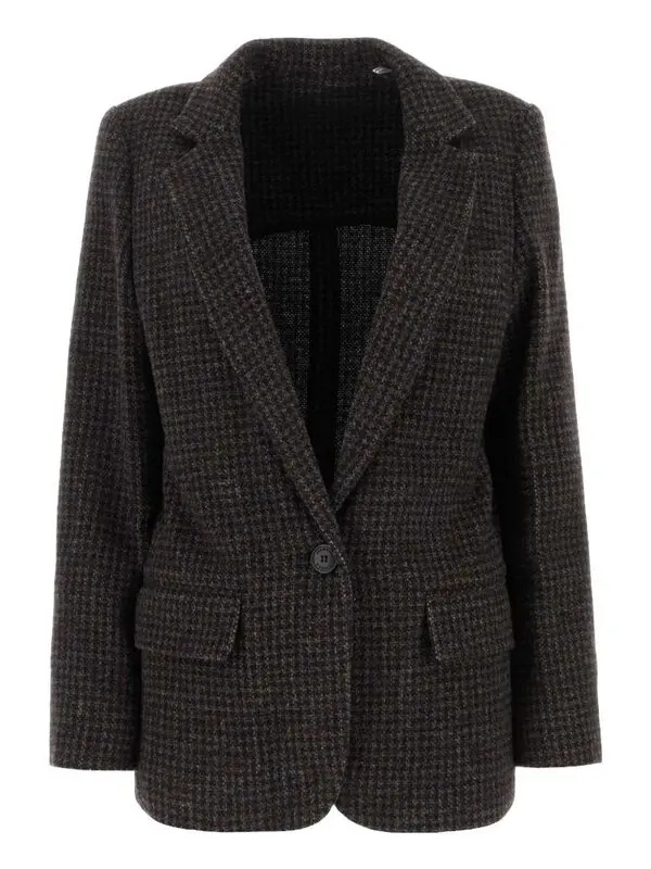 Isabel Marant Étoile Houndstooth Wool Blazer - Black