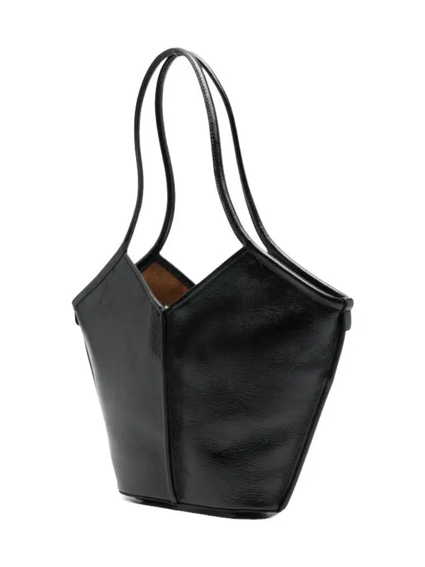 Hereu Double Handle Handbag With Pouch - Black