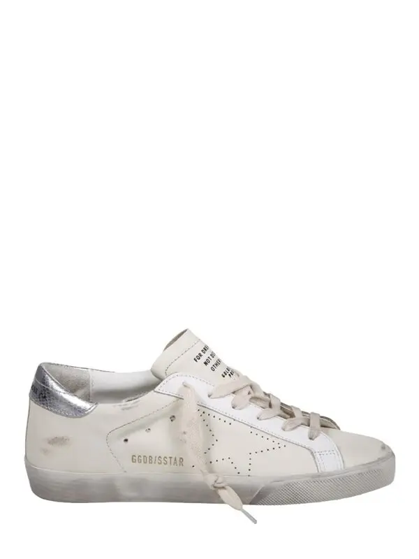 GOLDEN GOOSE Super Star Lace-up Sneakers With Star Embellishment - Gray